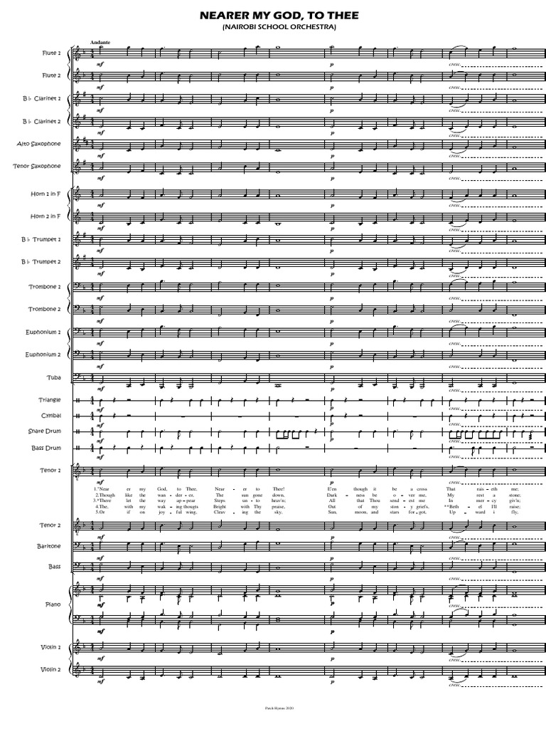 NEARER MY GOD, TO THEE-Score and Parts | PDF | Musical Instruments ...