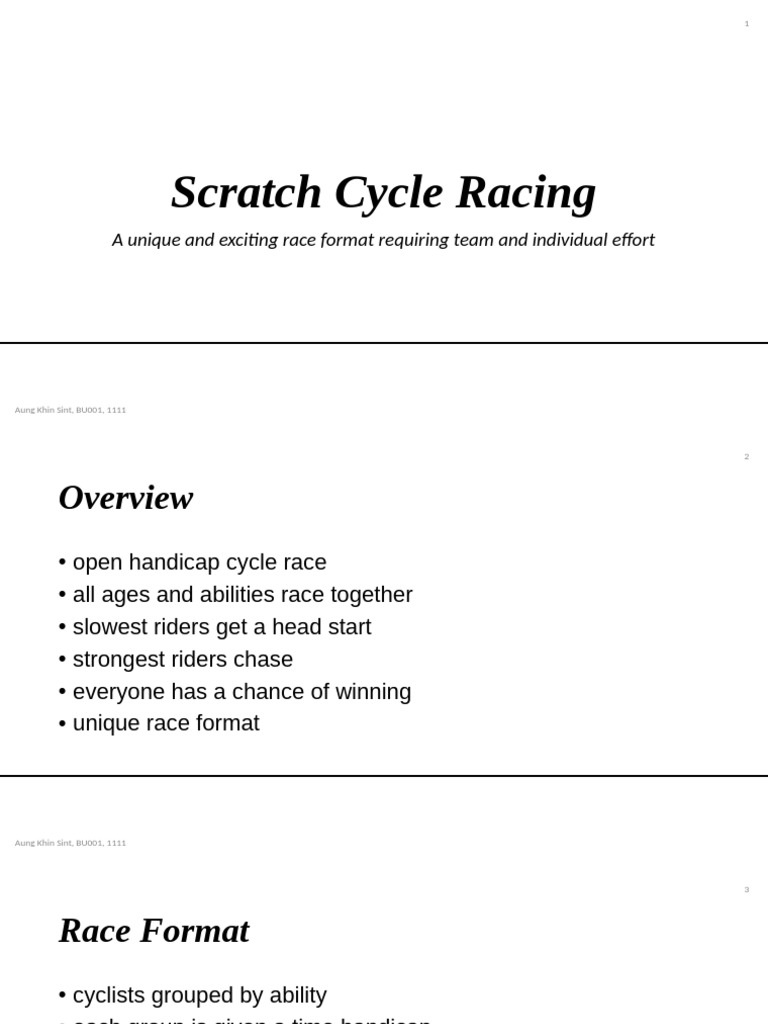 Scratch Cycle Racing Explained | PDF