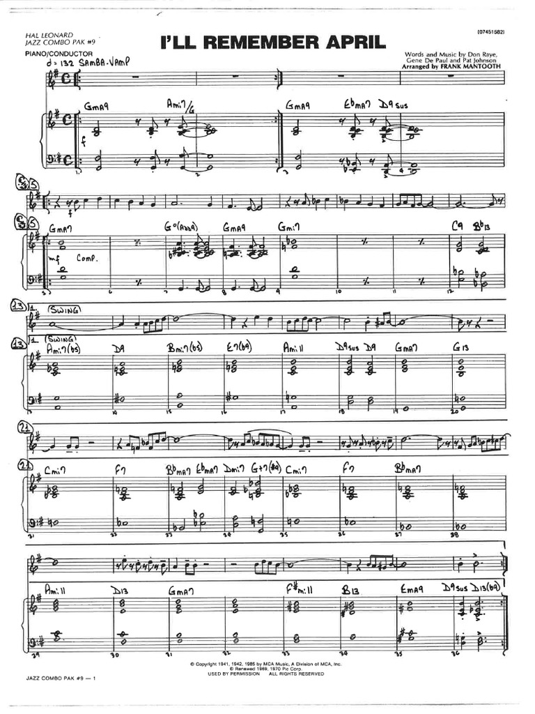 Combo Jazz HL-I LL Remember April | PDF