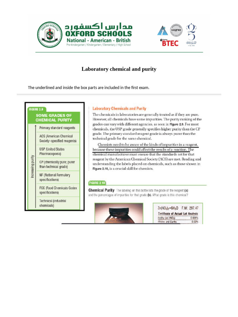 Laboratory Chemicals and Purity | PDF