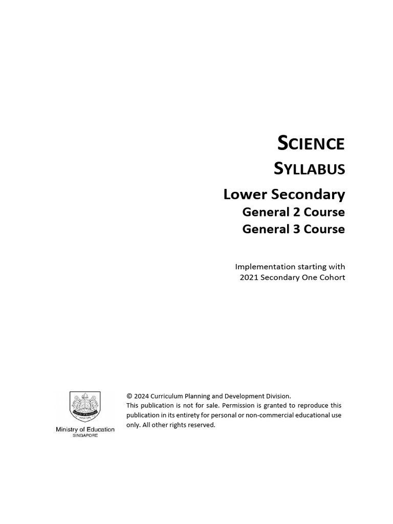 2021 G2G3 Lower Secondary Science Syllabus Updated Apr 2024 | PDF ...