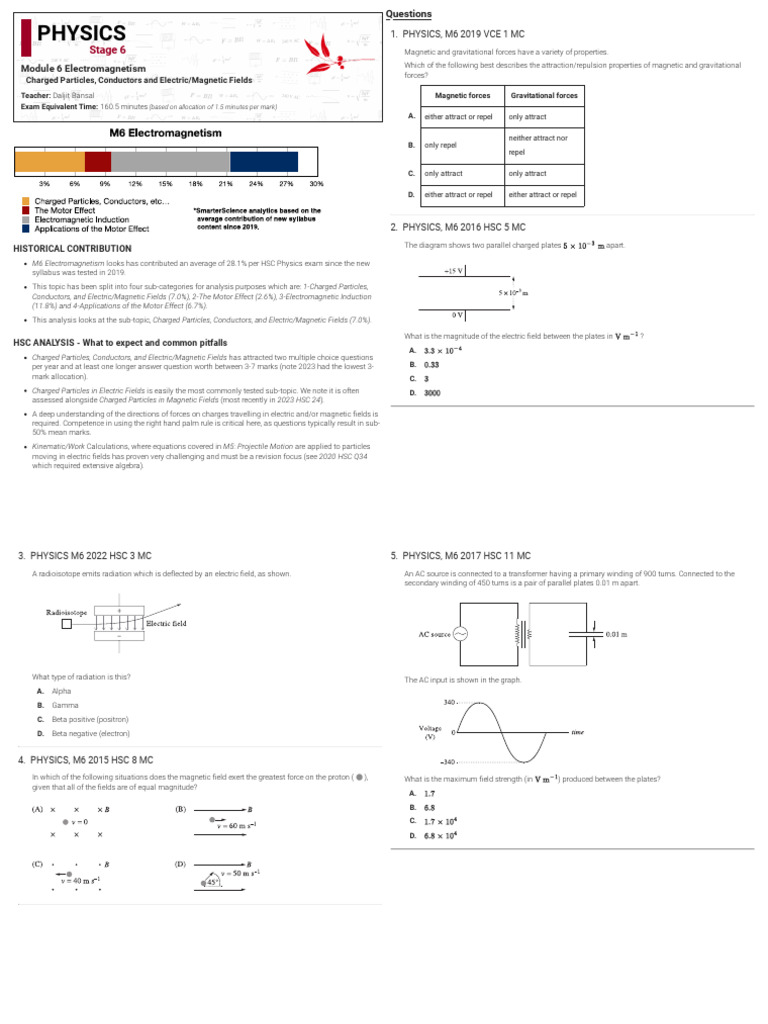 Charged Particles in Electric Fields | PDF | Force | Electron