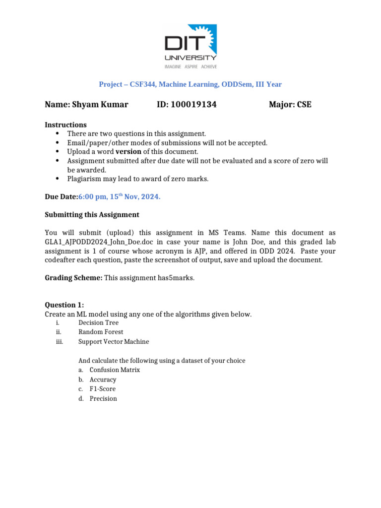 Arnav - Gupta - 19167 - Project - CSF344 and CSN344-Machine Learning | PDF