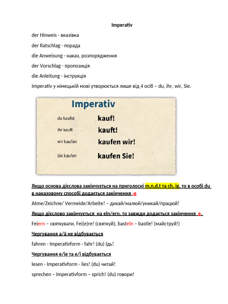 Imperativ | PDF