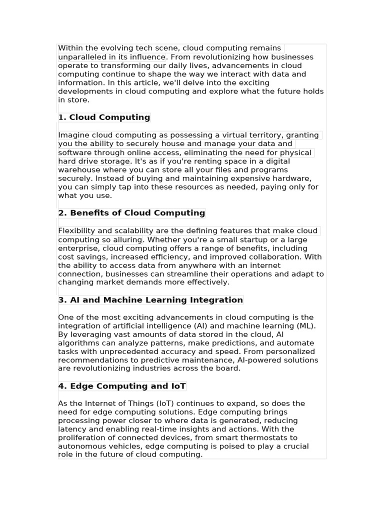 Advancements in Cloud Computing A Look Into The Future | PDF | Cloud ...