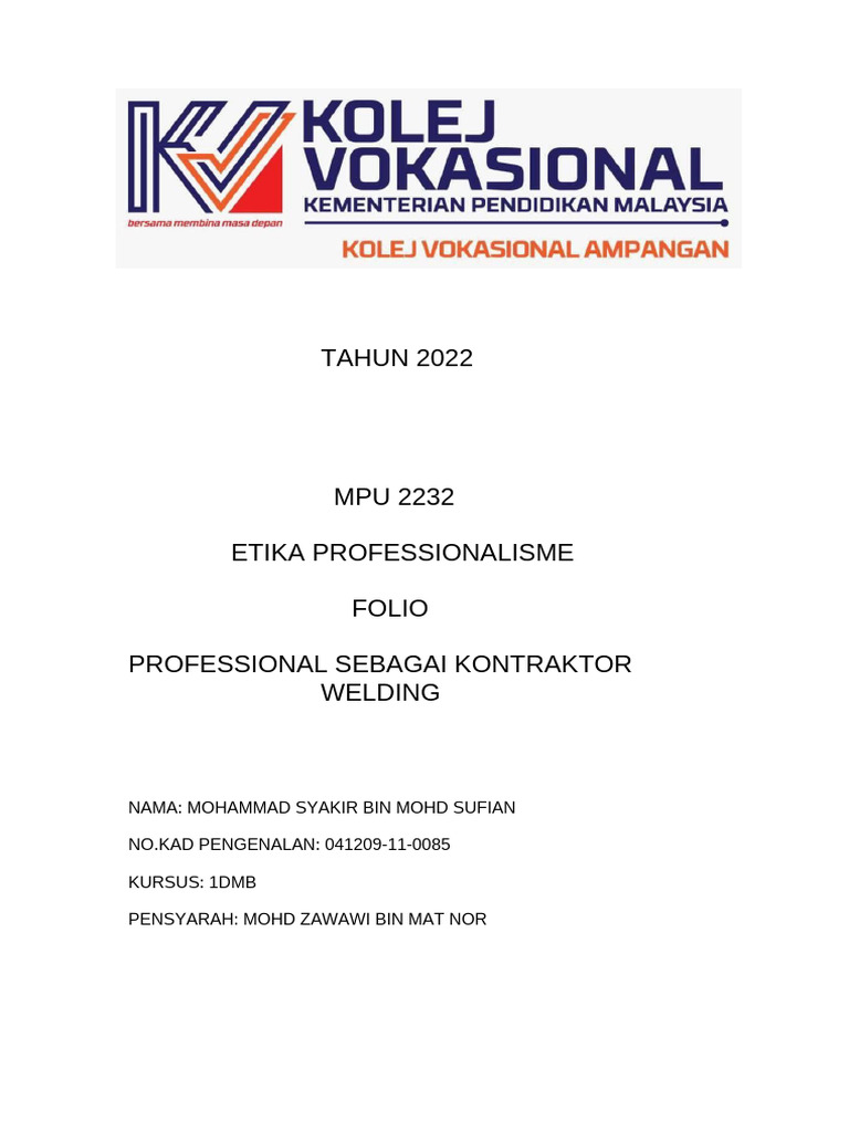 Folio Etika PB 2 | PDF | Karier & Perkembangan