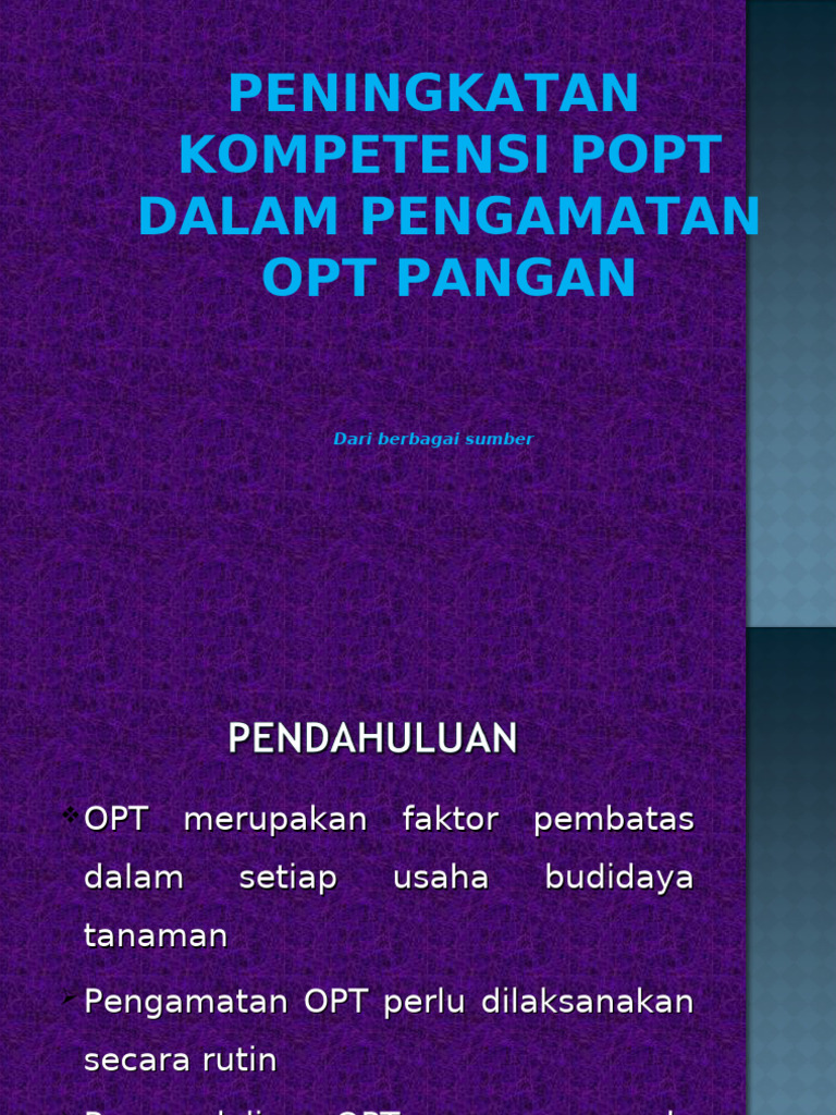 Peningkatan Kompetensi POPT dalam Pengamatan OPT | PDF