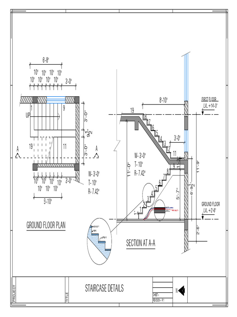 Staircase Details: Ground Floor Plan | PDF | Stairs | Architectural ...