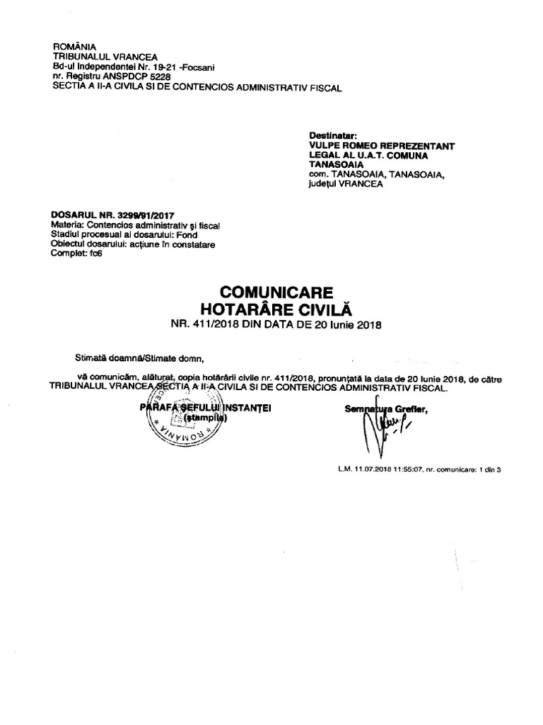 Sentinta Legalitate Dispozitii | PDF