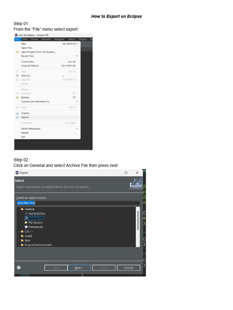 Exporting Projects in Eclipse Guide | PDF | Computers