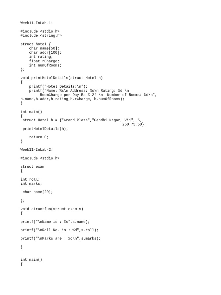 Week11 InLab | PDF | Teaching Methods & Materials | Computers