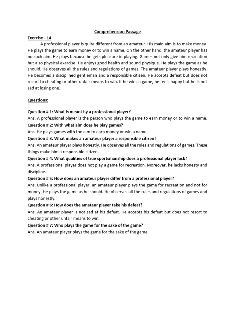 Amateur vs Professional Players | PDF