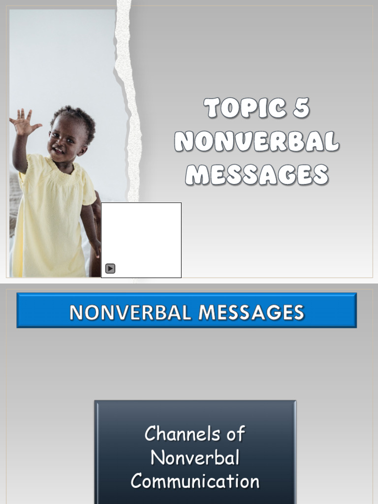 TOPIC 5 - NONVERBAL MESSAGES Edited PART 3 | PDF | Communication ...