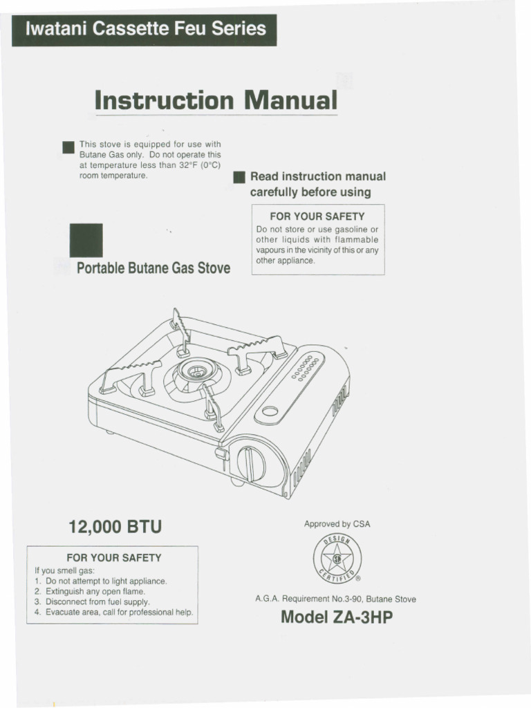 Butane Stove Instructions | PDF