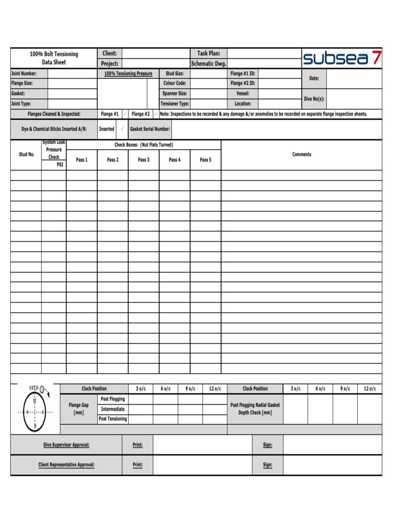 100 Bolt Tensioning Datasheet | PDF