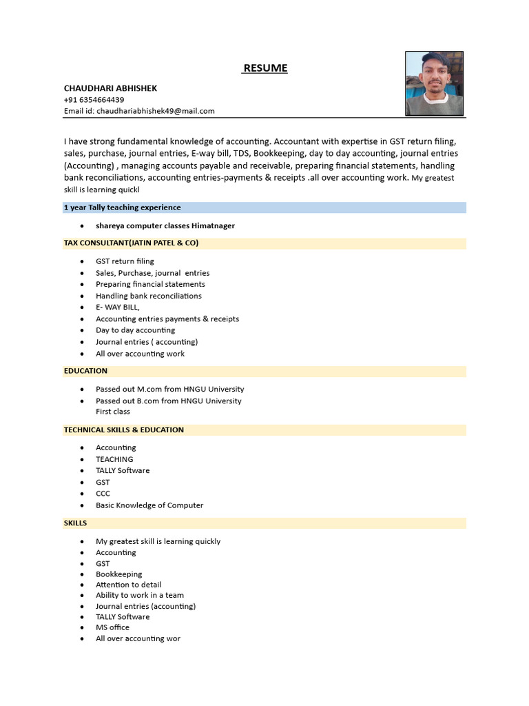 Resume: Chaudhari Abhishek | PDF