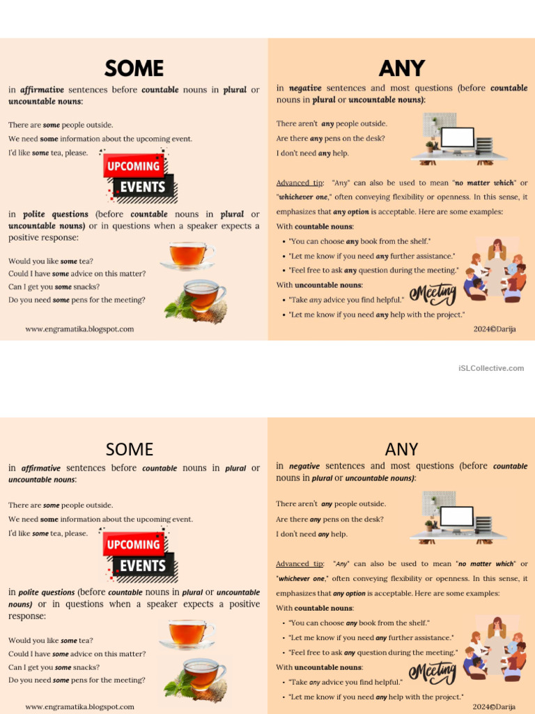 Some and Any Practice | PDF
