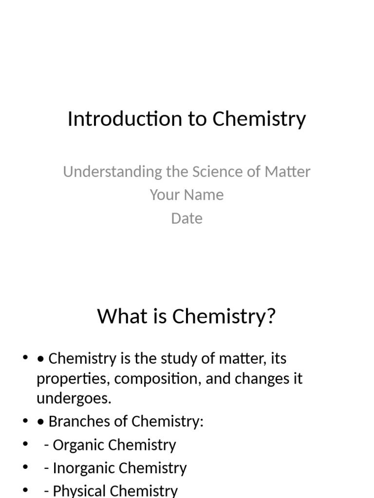 Introduction To Chemistry | PDF | Chemistry | Chemical Reactions