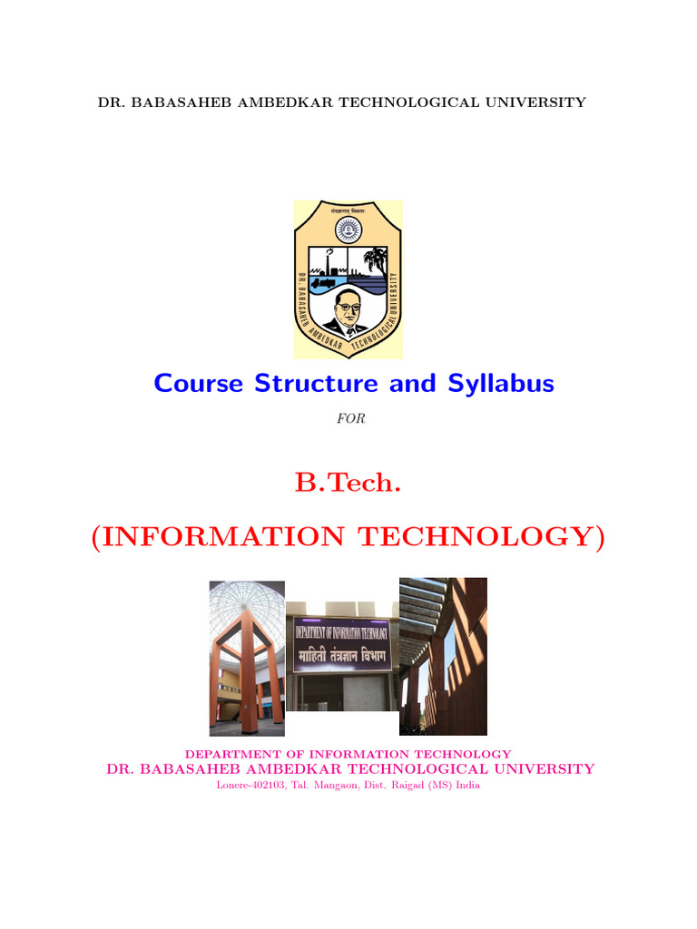 B.Tech IT Course Structure & Syllabus | PDF | Fourier Transform | Class (Computer Programming)