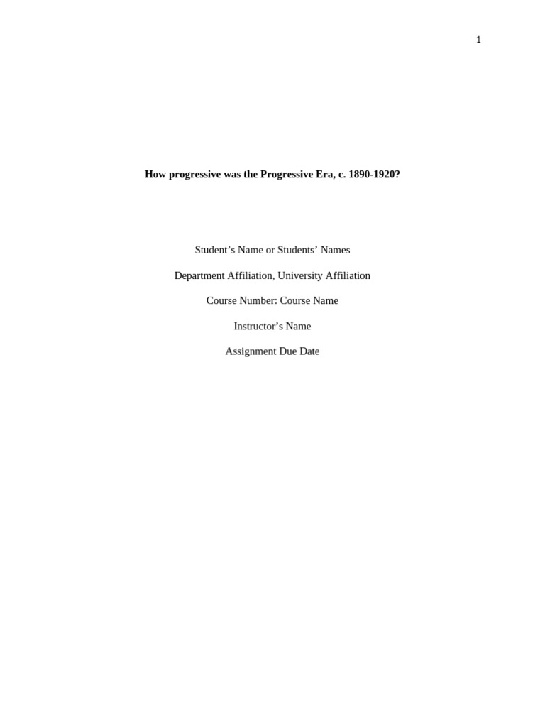 How Progressive Was The Progressive Era | PDF | Progressive Era ...