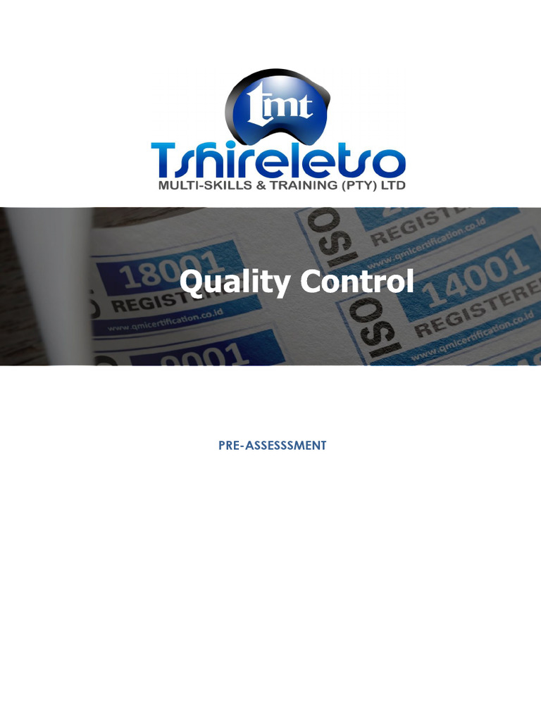 Eeditable Quality Control PRE-Assessment Guide Modules 1 and 2 - Rev 1 ...