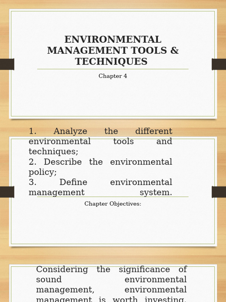 Chapter 4 Environmental Management Tools Techniques | PDF | Life Cycle ...
