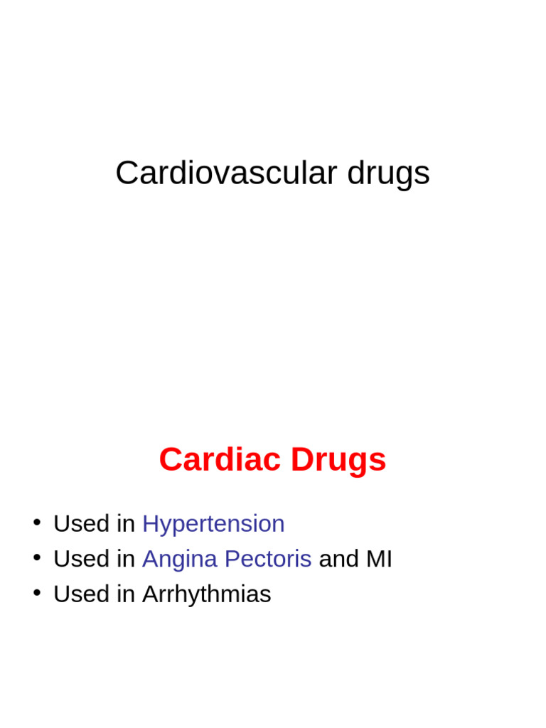 Pharmacology Cardiovascular Drugs | PDF | Vasodilation | Heart