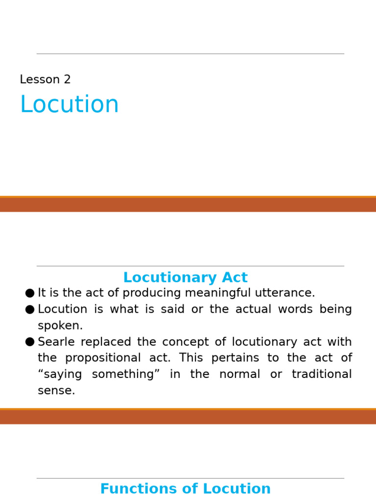 Oral Communication - Unit 6 - Lesson 2 - Locution | PDF