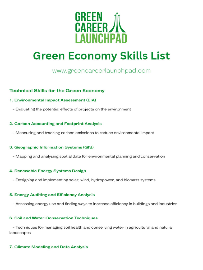 Green Economy Skills List | PDF | Life Cycle Assessment | Green Building