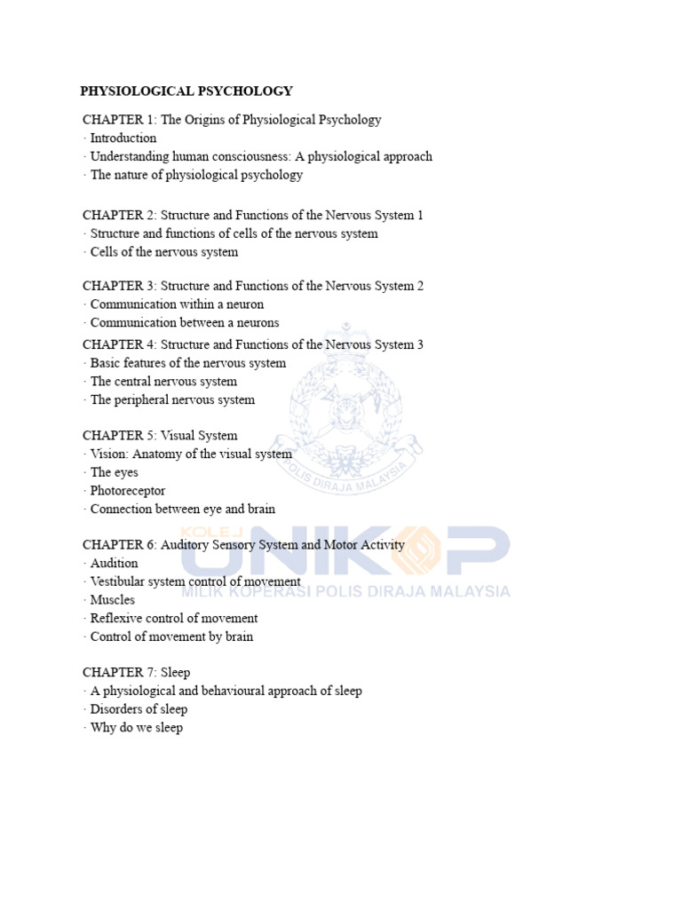 Physiological Psychology | PDF