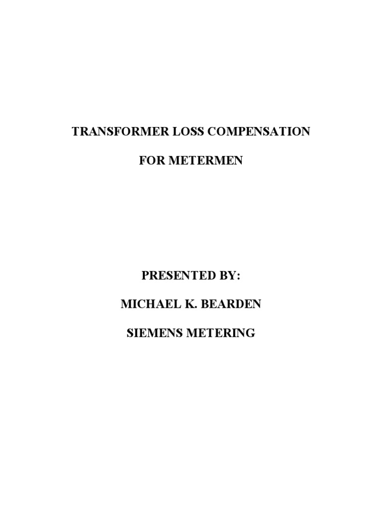 Transformer Loss Compensation Guide | PDF | Transformer | Electrical ...