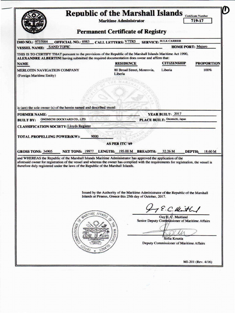 Certificate of Registry | PDF