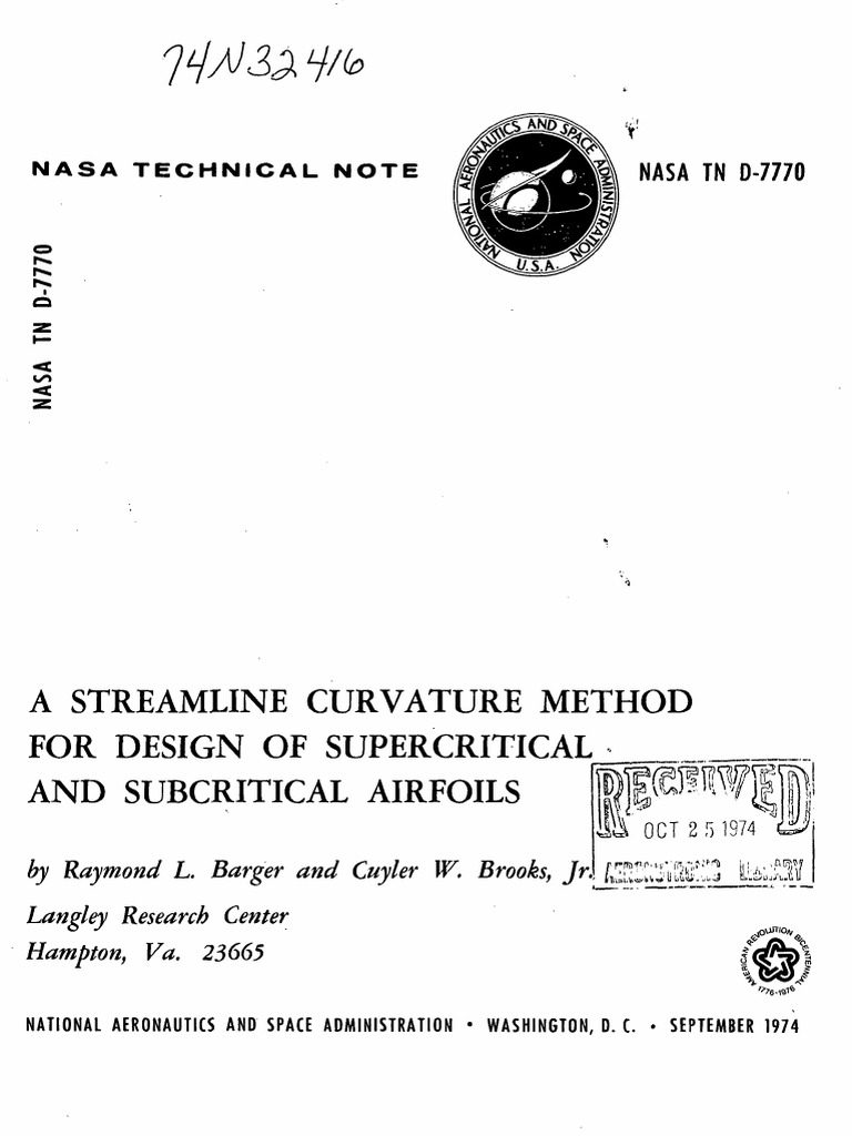 A Streamline Curvature Method For Design of Supercritical and ...