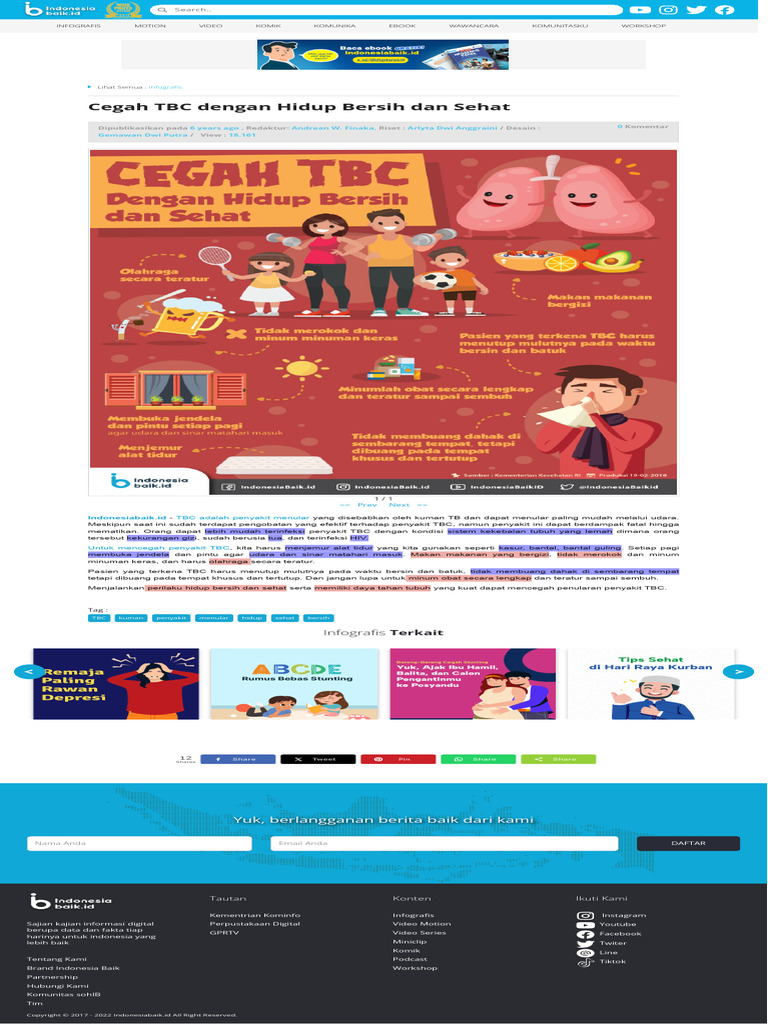 Cegah TBC Dengan Hidup Bersih Dan Sehat - Indonesia Baik | PDF