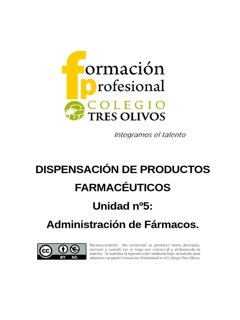 UD5 Administración de Farmacos DPF 2324 Teoria 2 | PDF | Medicamentos con receta | Inyección ...