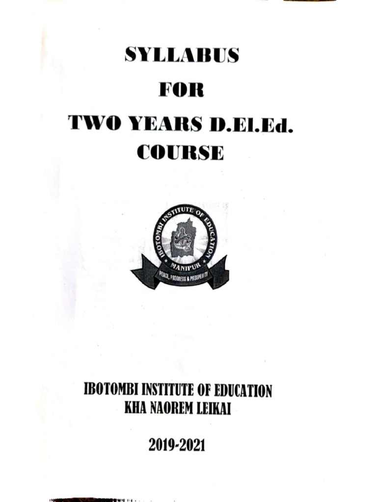 D.El - Ed Syllabus - Compressed | PDF