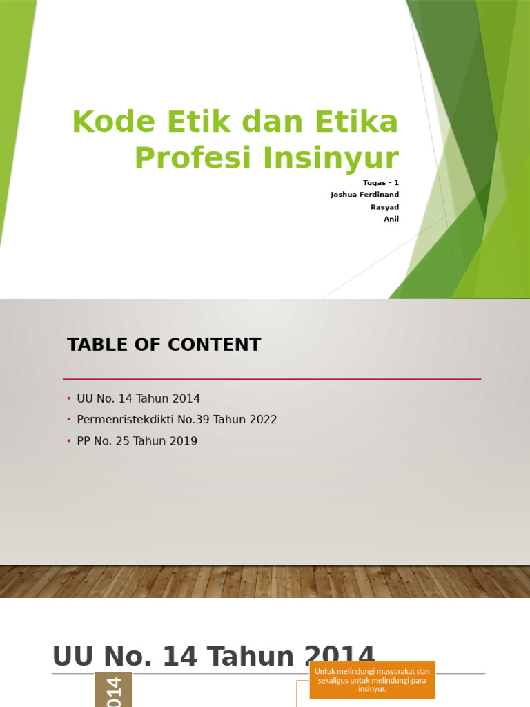 Kode Etik Dan Etika Profesi Insinyur - Tugas 1 | PDF