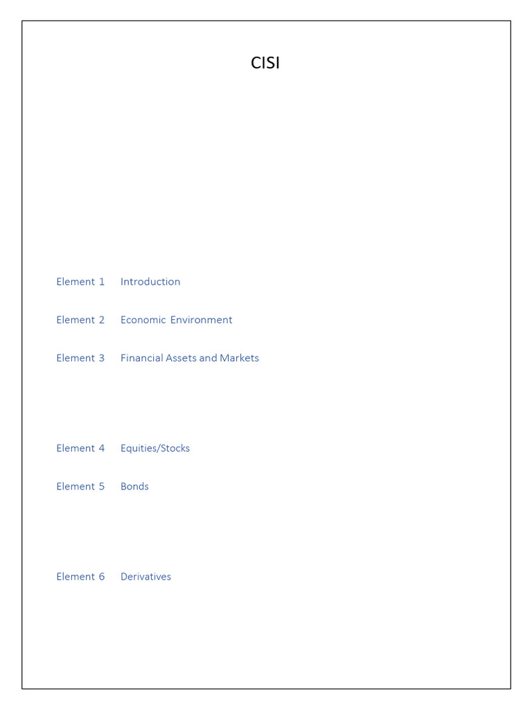 711611668-CISI Course Content | PDF | Derivative (Finance) | Securities (Finance)