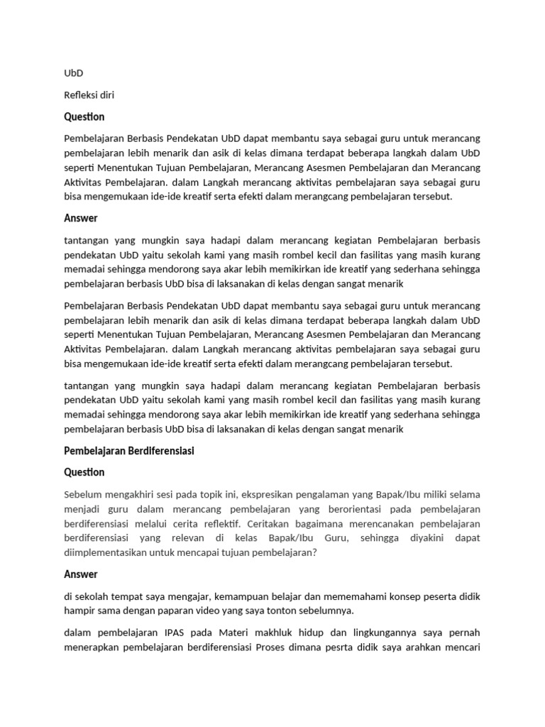 Refleksi Diri Modul 1 | PDF | Seni | Pengembangan Diri