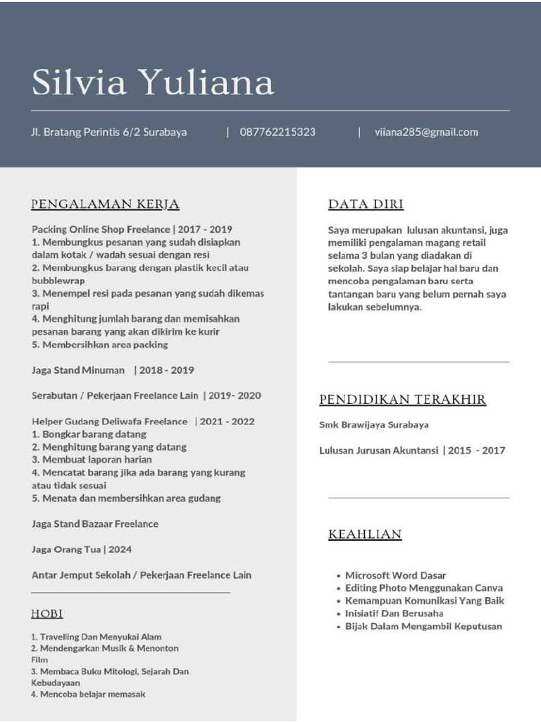 CV - Silvia Yuliana | PDF