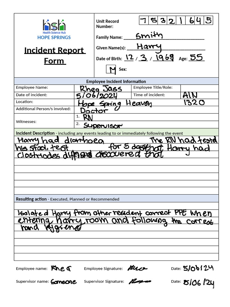 HSA - Incident Report Form - 2024.v1.0 | PDF | Social Science