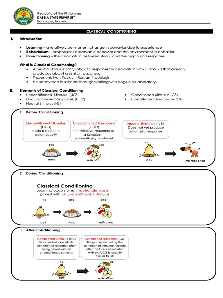 classical-conditioning | PDF | Classical Conditioning | Neuroscience classical-conditioning | PDF | Classical Conditioning | Neuroscience
