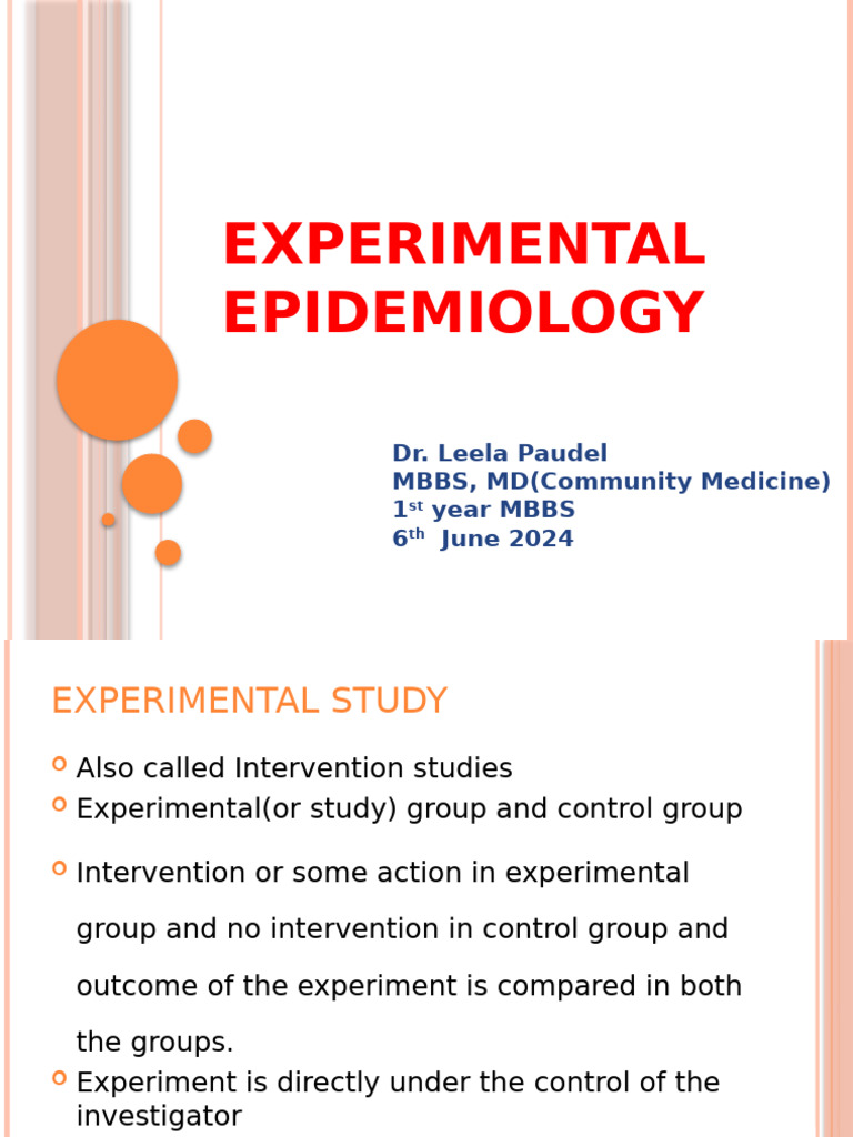Day 16 Experimental Epidemiology | PDF | Randomized Controlled Trial | Experiment