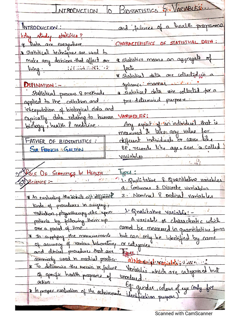 Statistics Notes | PDF