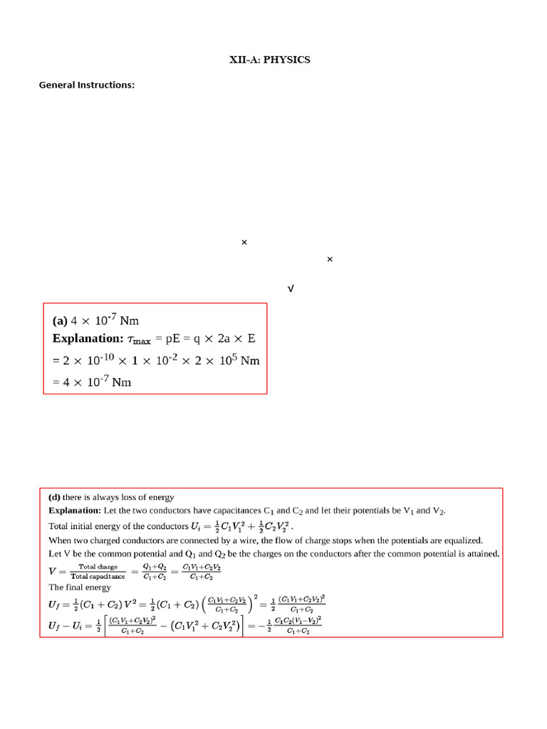 12 Hly-September-24 Mcq-Answer Explanation | PDF | Inductance | Metrology