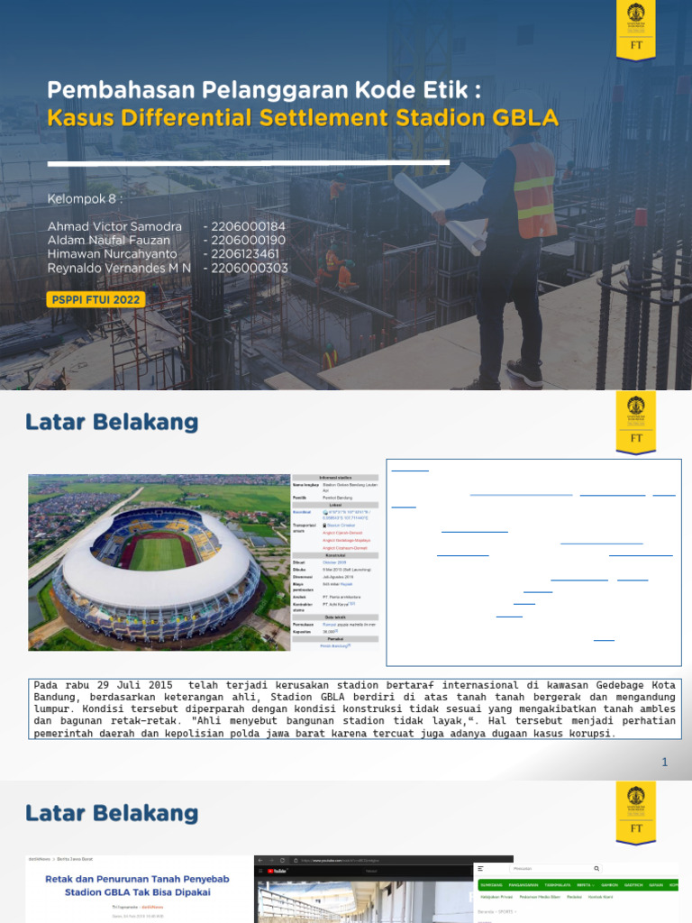Tugas2 - KEI - Kelompok 8 - Pelanggaran Kode Etik Kasus Penurunan Stadion GBLA | PDF