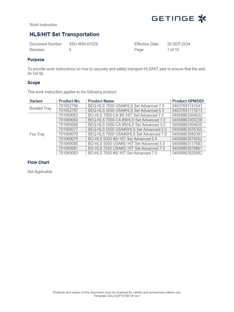HLS HIT Set Transportation_SSU_WIN_01029_EN_rev6 | PDF | Warehouse ...