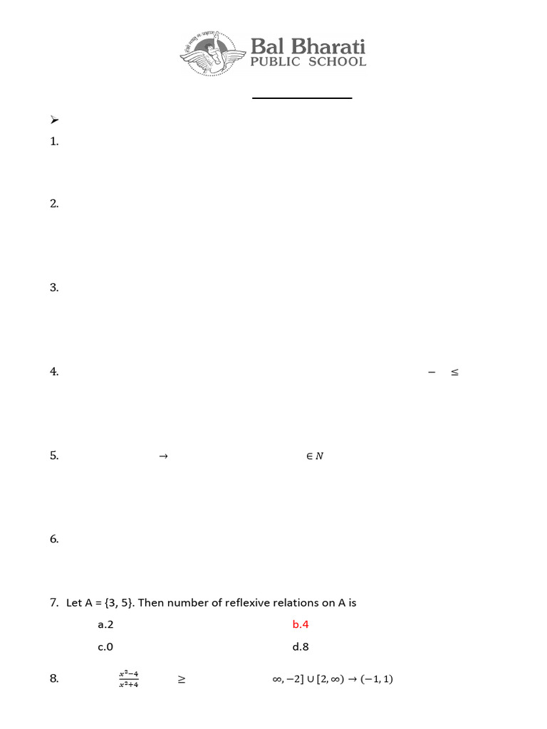 XII_Maths_MCQ CH 1 to 6 | PDF | Area | Geometry