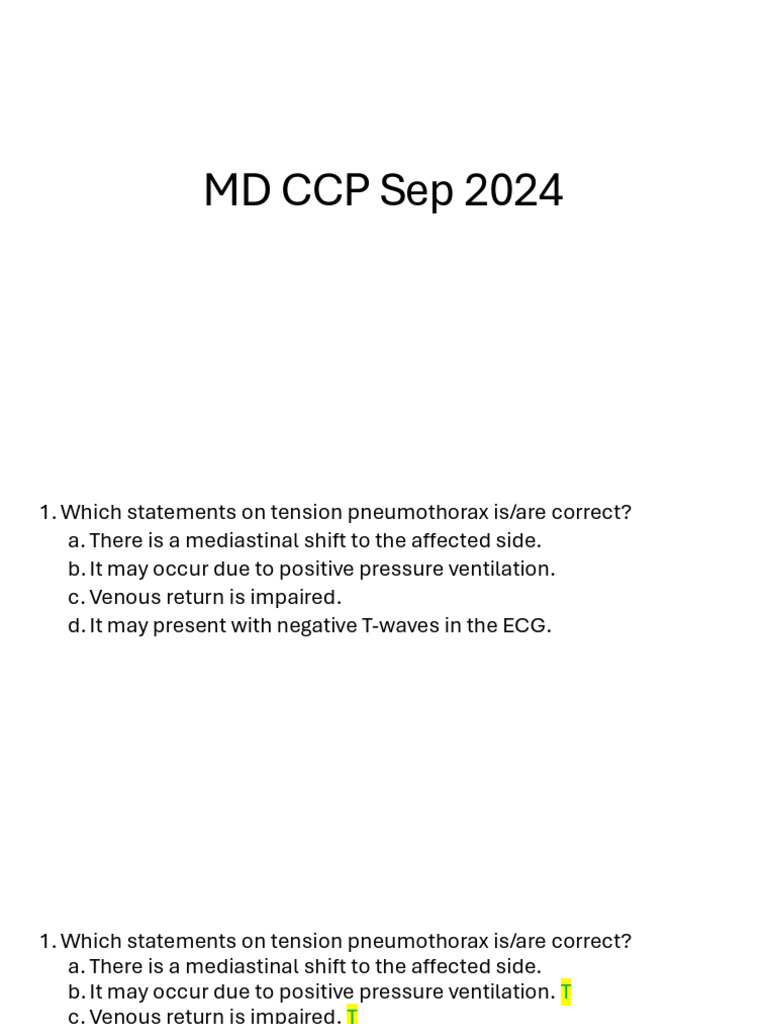 CCP MD Sep 2024 - Respiratory | PDF | Lung | Chronic Obstructive Pulmonary Disease