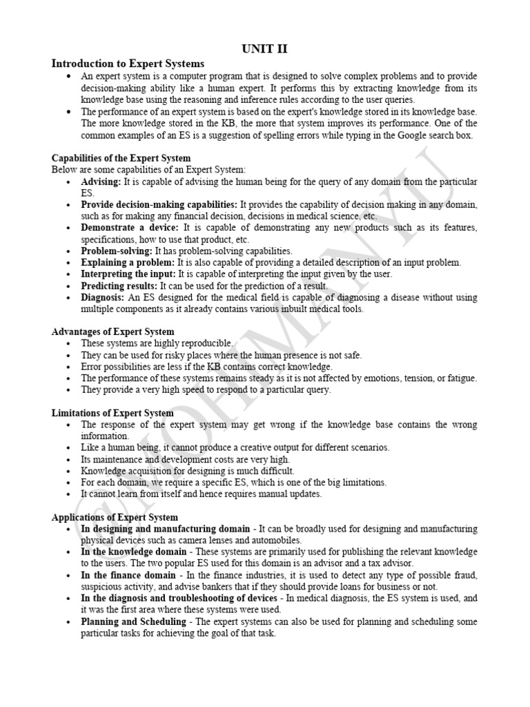 Expert Systems Unit III&IV | PDF | Logic | Knowledge Representation And Reasoning